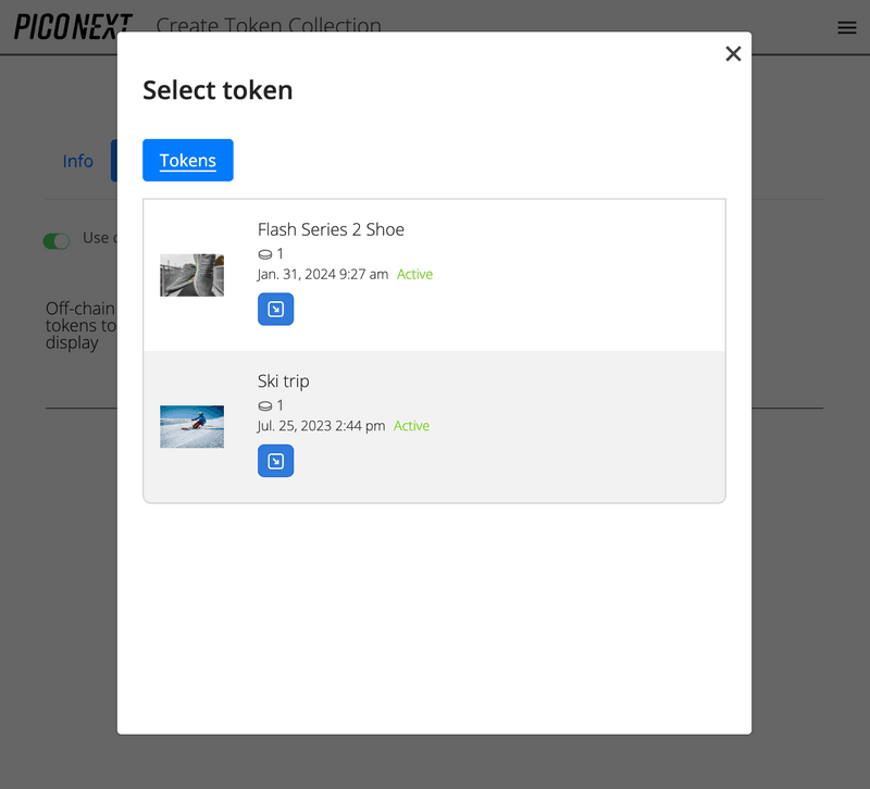 Create a Token Collection - PicoNext