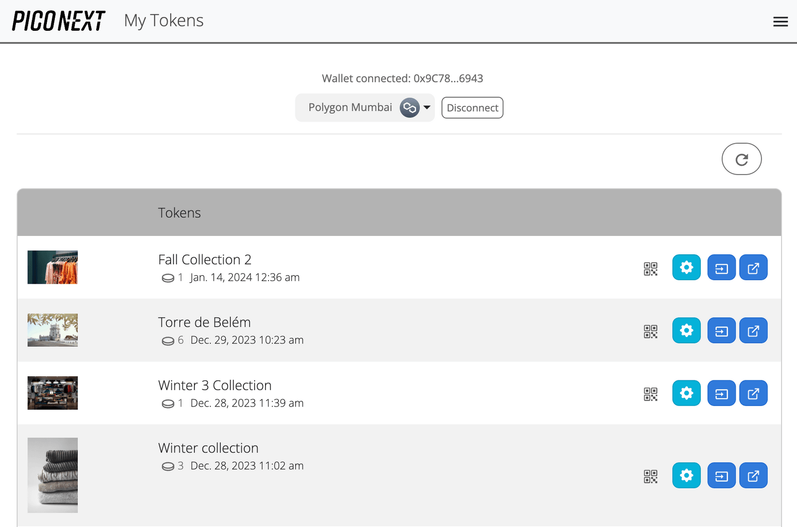 View your blockchain DPPs using My Tokens - PicoNext