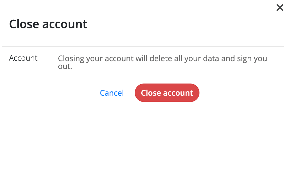 PicoNext - Support - Close your account