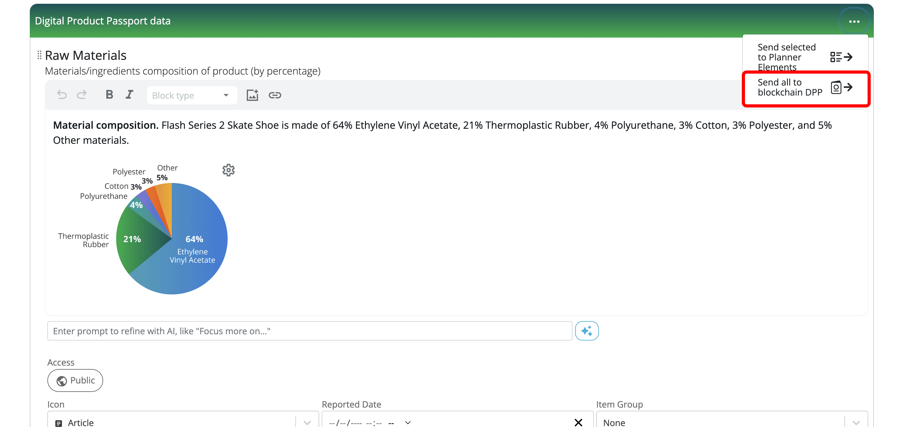 Sending DPP data to a blockchain from DPP Planner - PicoNext