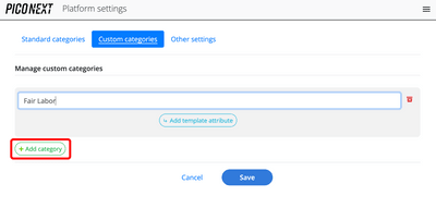 Customizing DPP categories and attributes - PicoNext