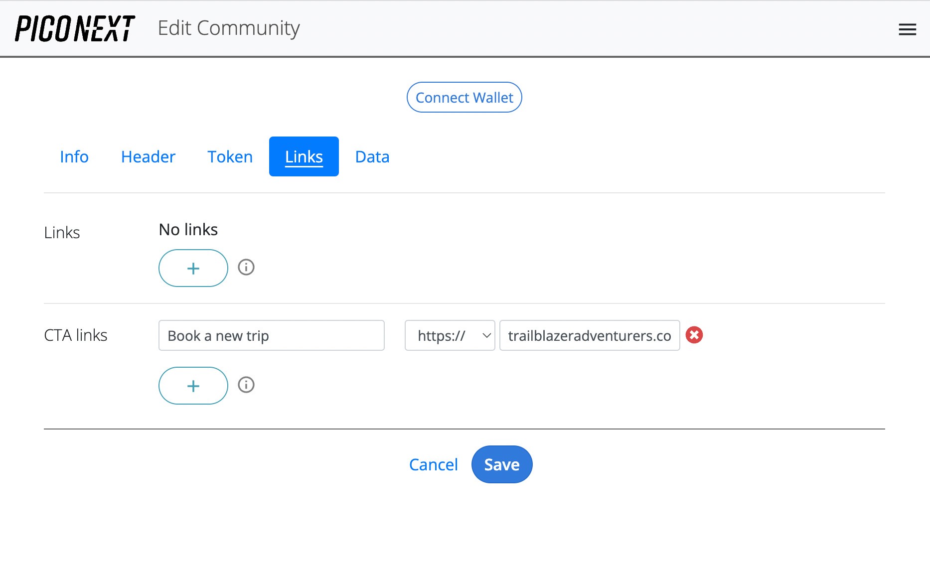 Create a token-enabled community - PicoNext