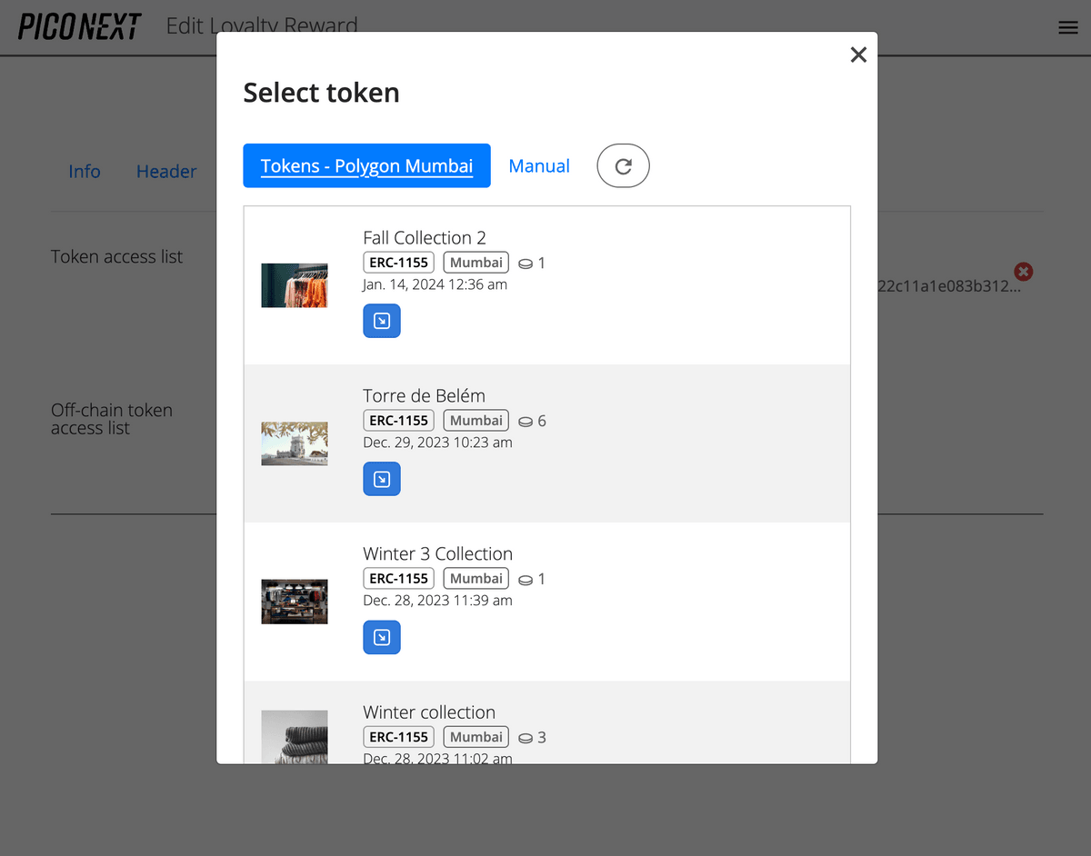 Create a loyalty reward - PicoNext
