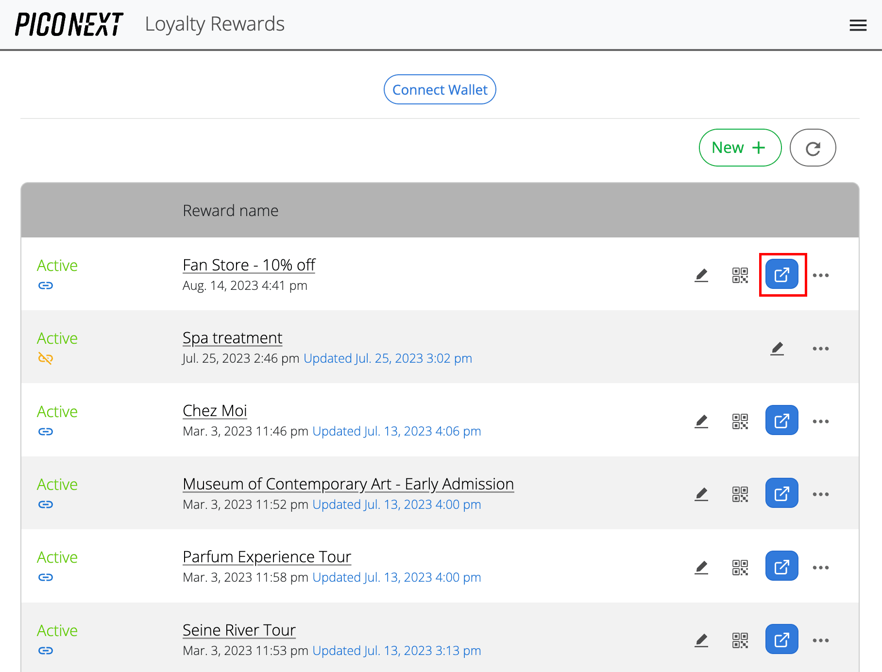Redeem loyalty reward with QR code - PicoNext